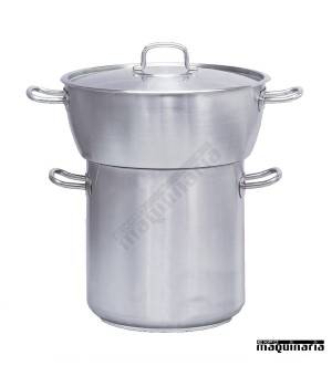 Conjunto Cuscusera bombeada con tapa PU240050 (98+65 litros) INOX PRO
